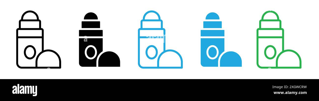 Deodorant roll on icon logo sign vector outline in black and white ...