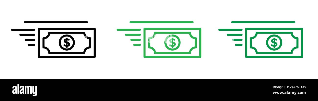 Fast pay icon logo sign vector outline in black and white color Stock ...