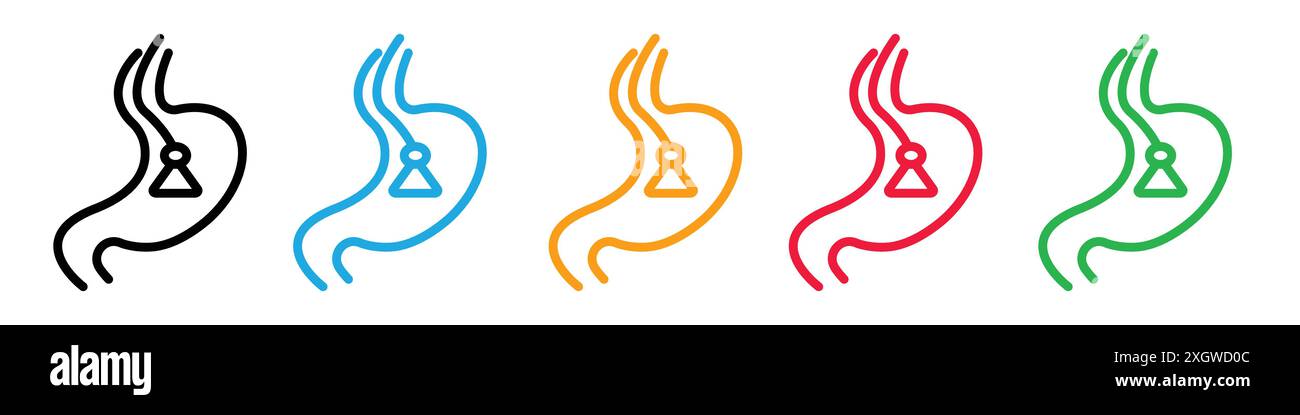 Endoscopy icon logo sign vector outline in black and white color Stock ...