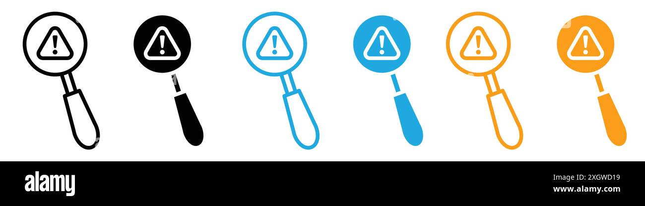 Finding problem icon logo sign vector outline in black and white color ...