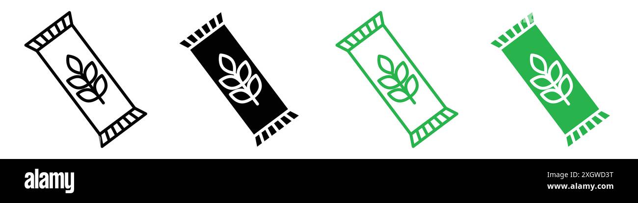 Granola bar icon logo sign vector outline in black and white color ...