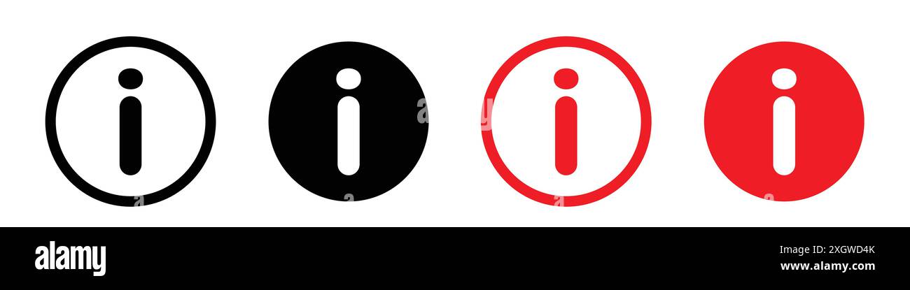 Information icon logo sign vector outline in black and white color ...