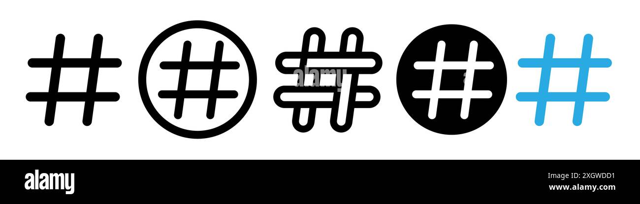 Hashtag white color icon Stock Vector Images - Alamy