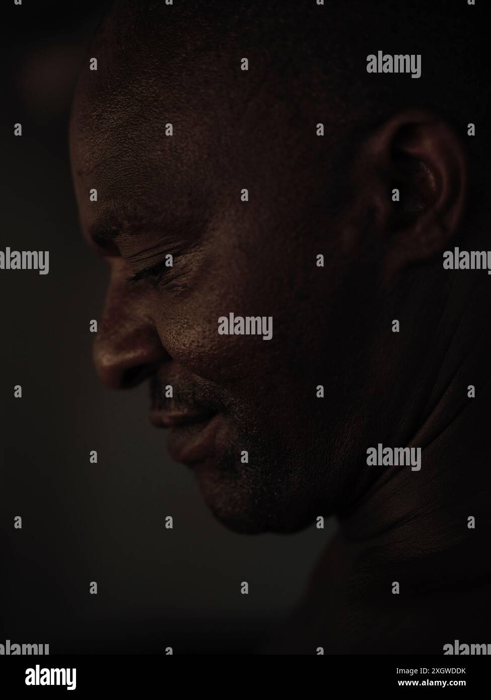 Face portrait in profile of a middle aged man in Africa Stock Photo - Alamy