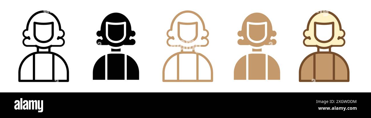 Judge icon logo sign vector outline in black and white color Stock ...