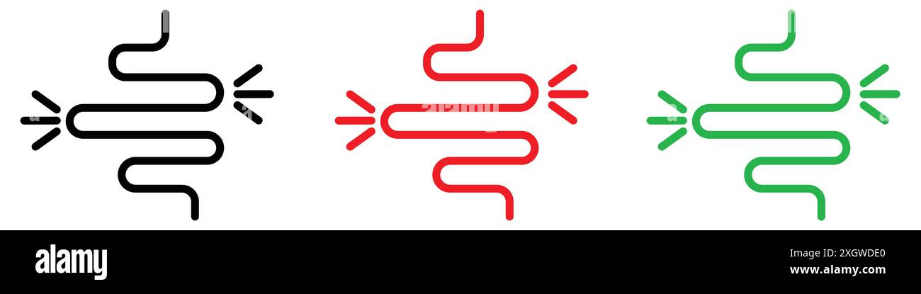 Gut constipation icon logo sign vector outline in black and white color ...