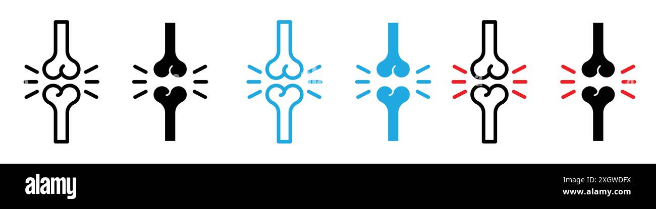 Human knee bone joint icon logo sign vector outline in black and white ...