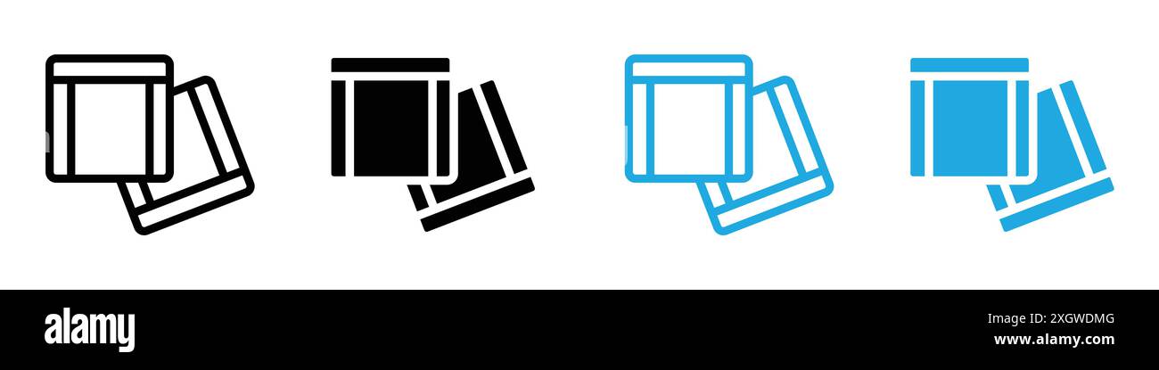 Handkerchief icon logo sign vector outline in black and white color ...