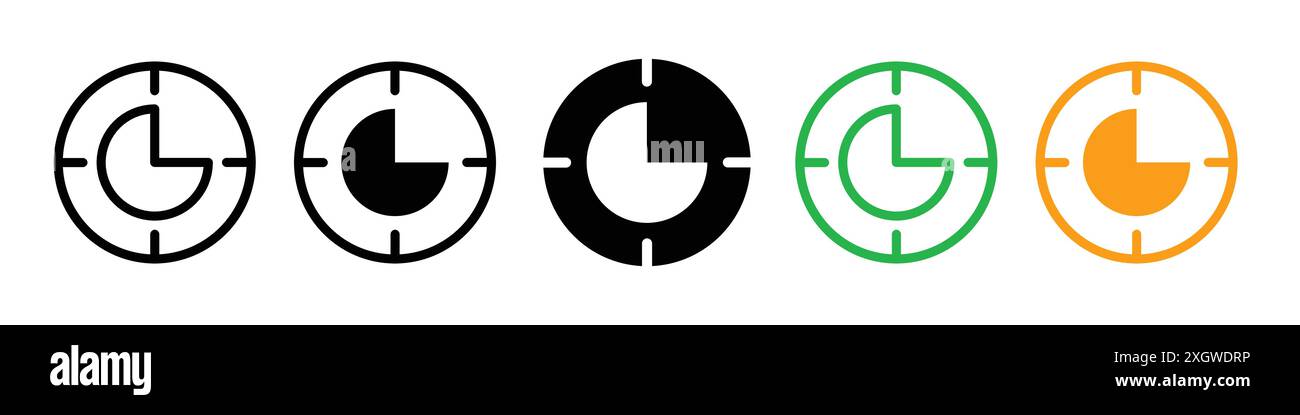 Less time icon logo sign vector outline in black and white color Stock ...