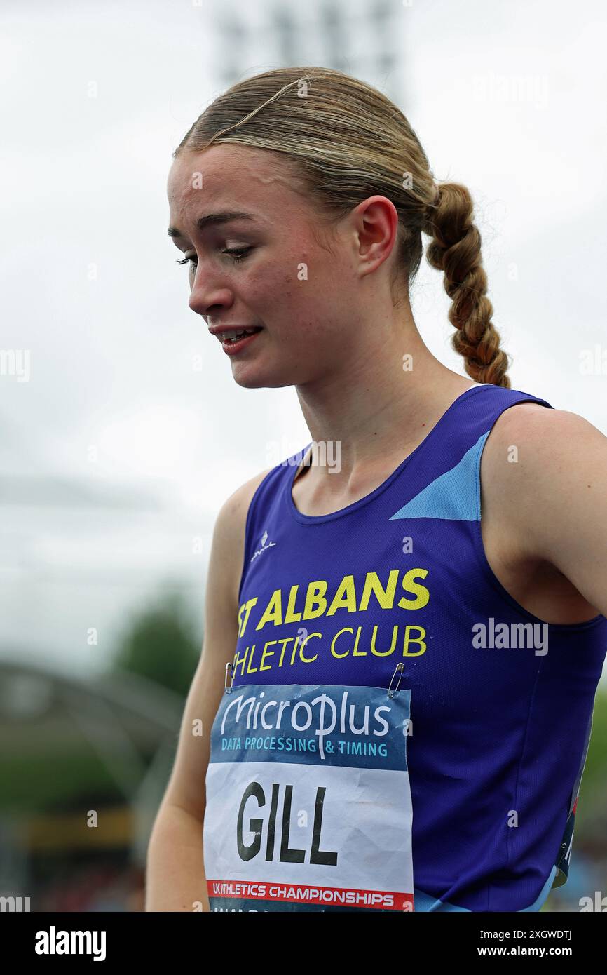 Phoebe Gill of St Albans AC having just won the 800m final and in line ...
