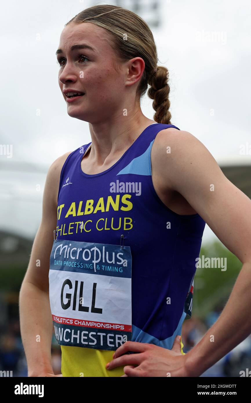 Phoebe Gill of St Albans AC having just won the 800m final and in line ...