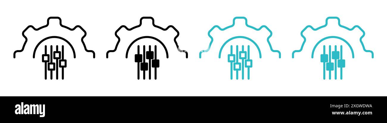 Mass customization icon logo sign vector outline in black and white ...