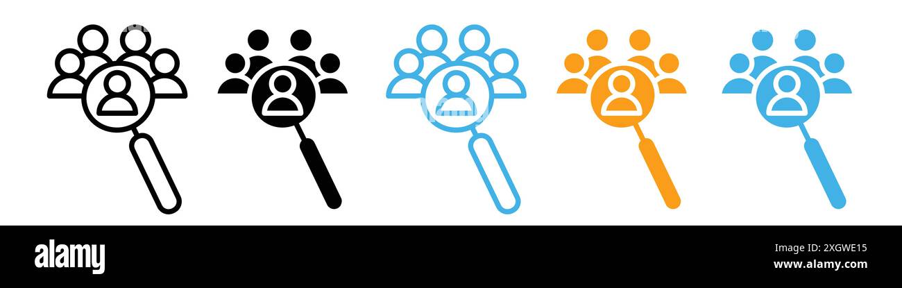 Hiring icon logo sign vector outline in black and white color Stock ...