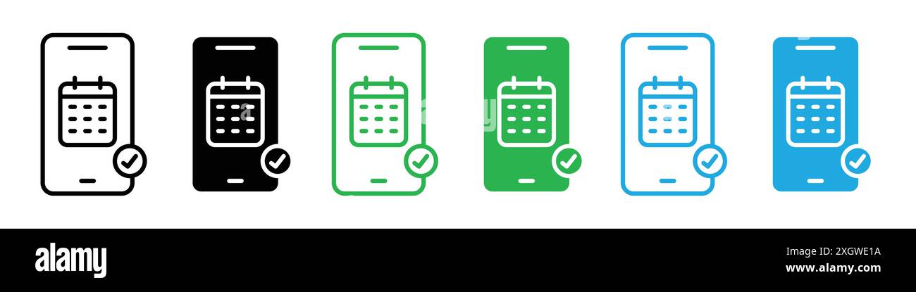 Online appointment icon logo sign vector outline in black and white ...