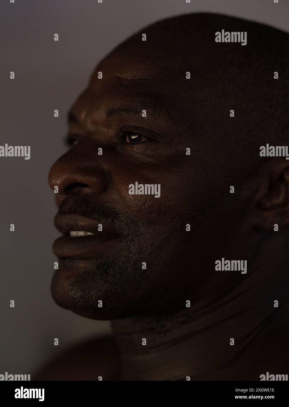 Face portrait in profile of a middle aged man in Africa Stock Photo - Alamy
