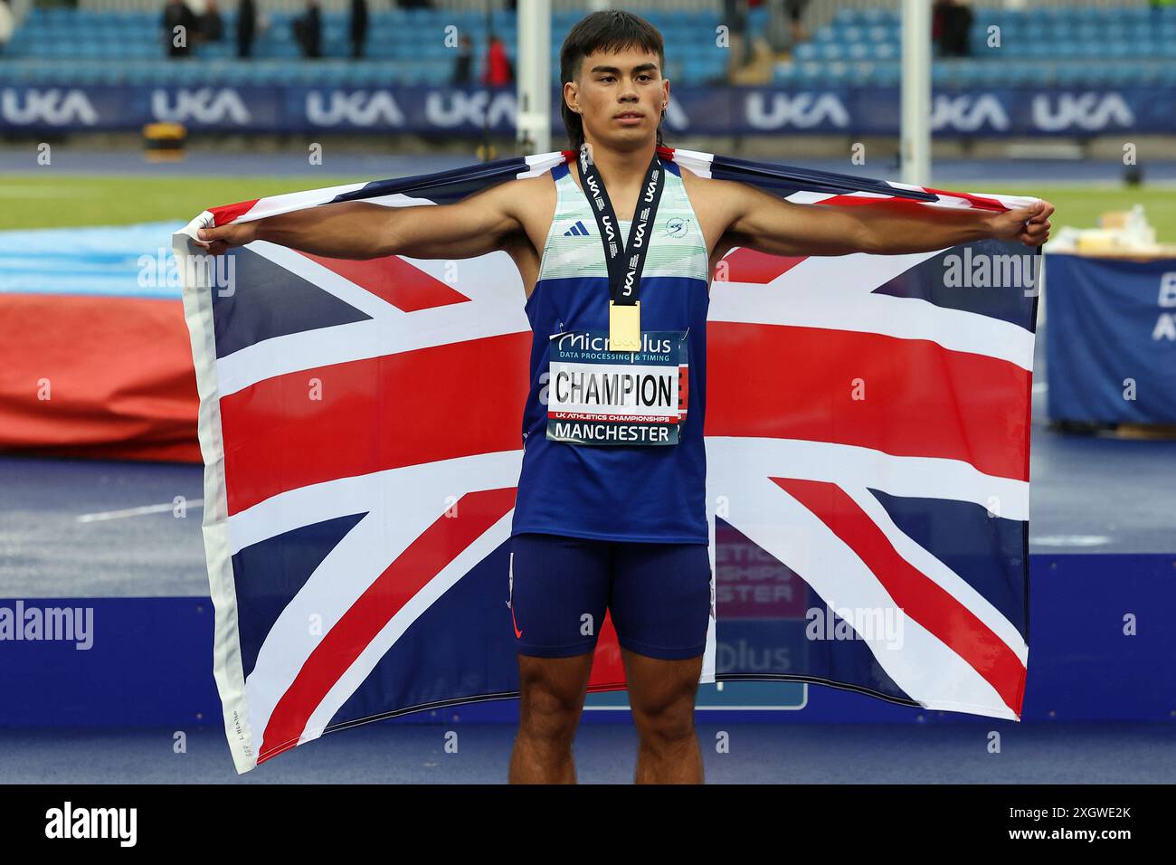 Louie HINCHLIFFE of City of Sheffield & Dearne AC celebrating with the ...