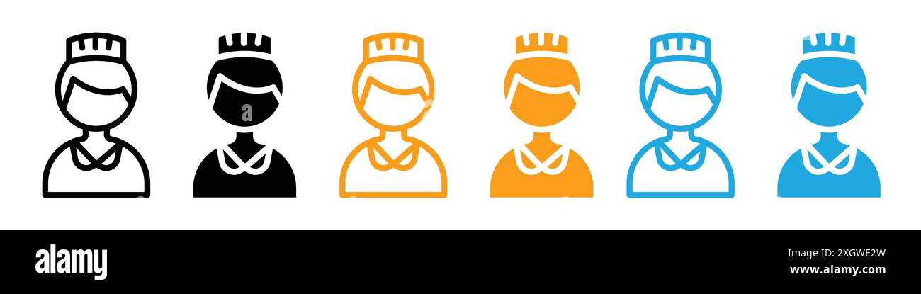 Maid icon logo sign vector outline in black and white color Stock ...