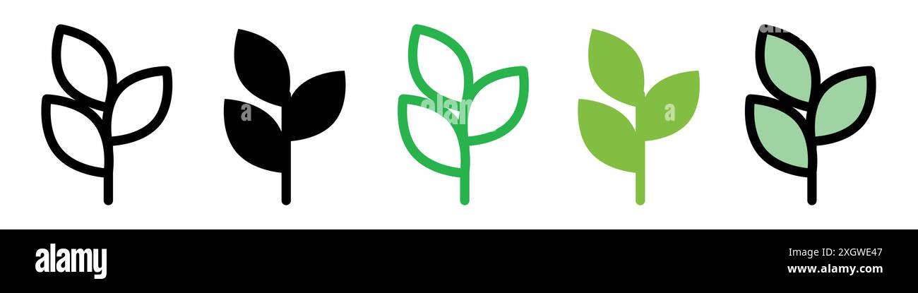 Mint essenced icon logo sign vector outline in black and white color ...