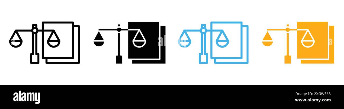 Labour and social law icon logo sign vector outline in black and white ...