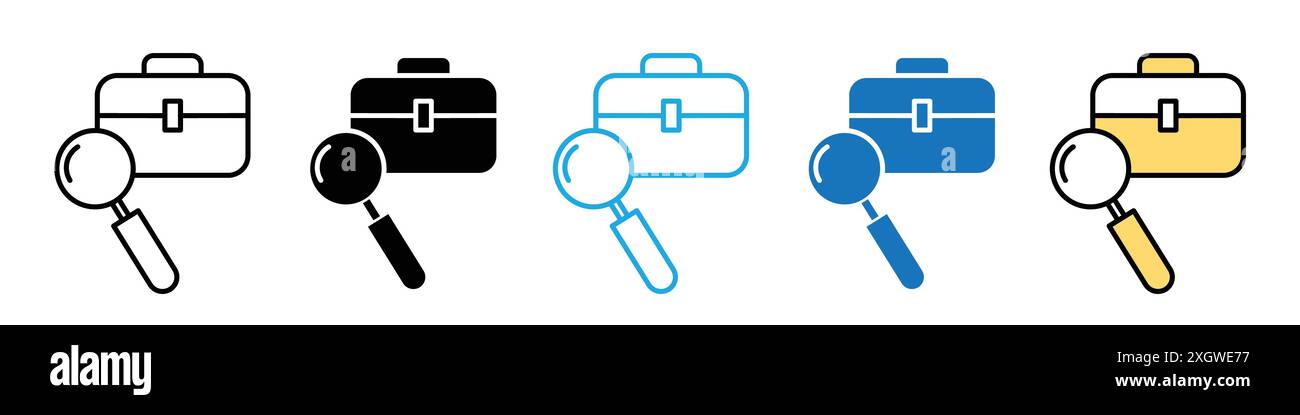 Job portal icon logo sign vector outline in black and white color Stock ...