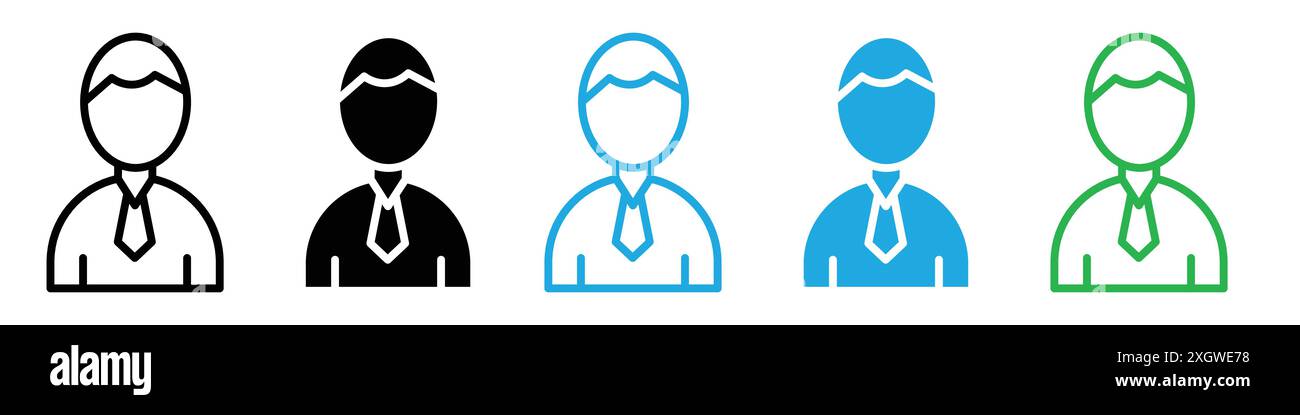 Manager icon logo sign vector outline in black and white color Stock ...