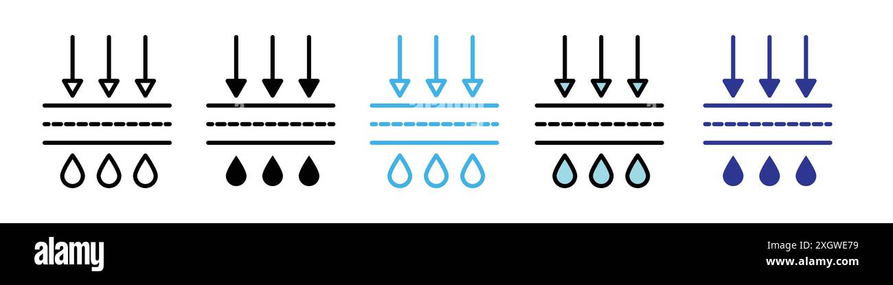 Moisture wicking icon logo sign vector outline in black and white color ...