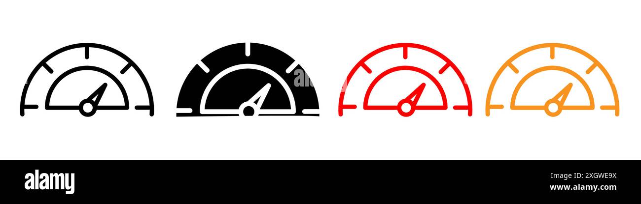 Performance indicator icon logo sign vector outline in black and white ...