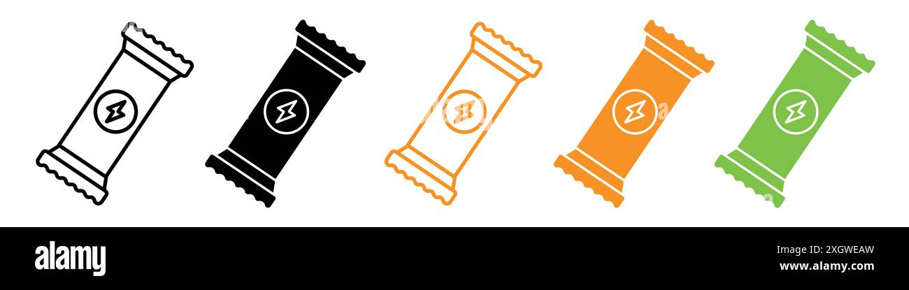 Protein bar icon logo sign vector outline in black and white color ...