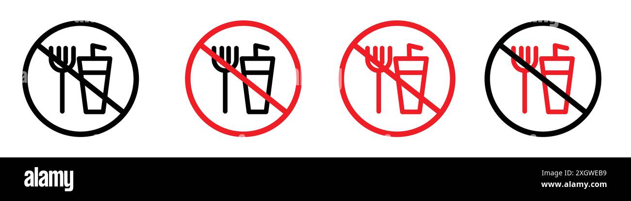 No food icon logo sign vector outline in black and white color Stock ...