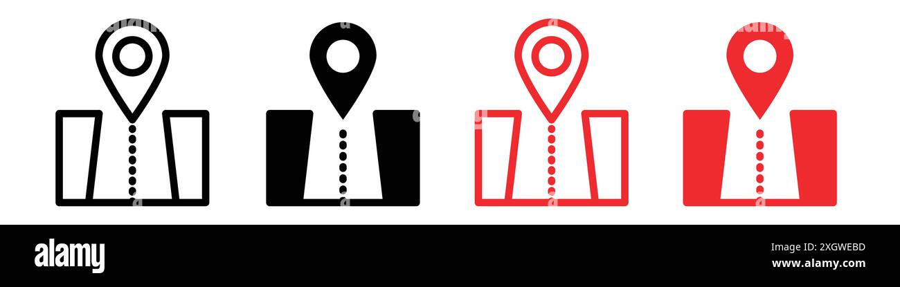 Navigation road trip icon logo sign vector outline in black and white ...