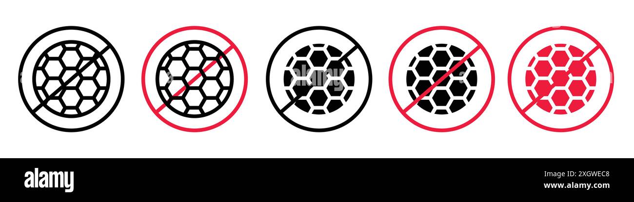 No ball game sign logo sign vector outline in black and white color ...