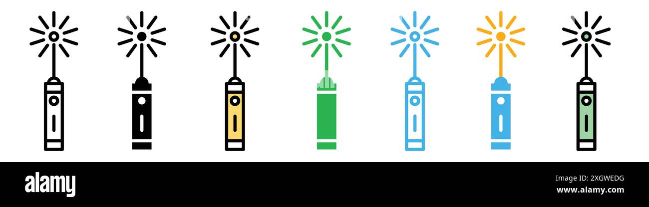 Pointer laser icon logo sign vector outline in black and white color ...