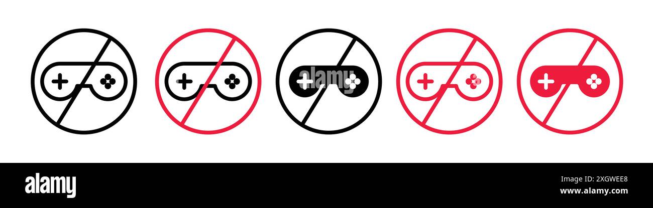 No game icon logo sign vector outline in black and white color Stock ...