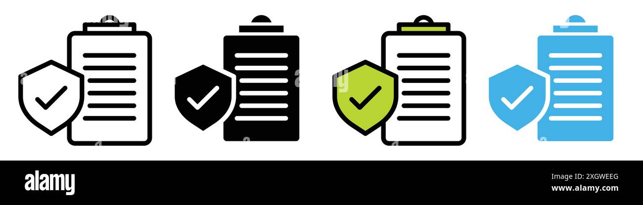 Security policy icon logo sign vector outline in black and white color ...