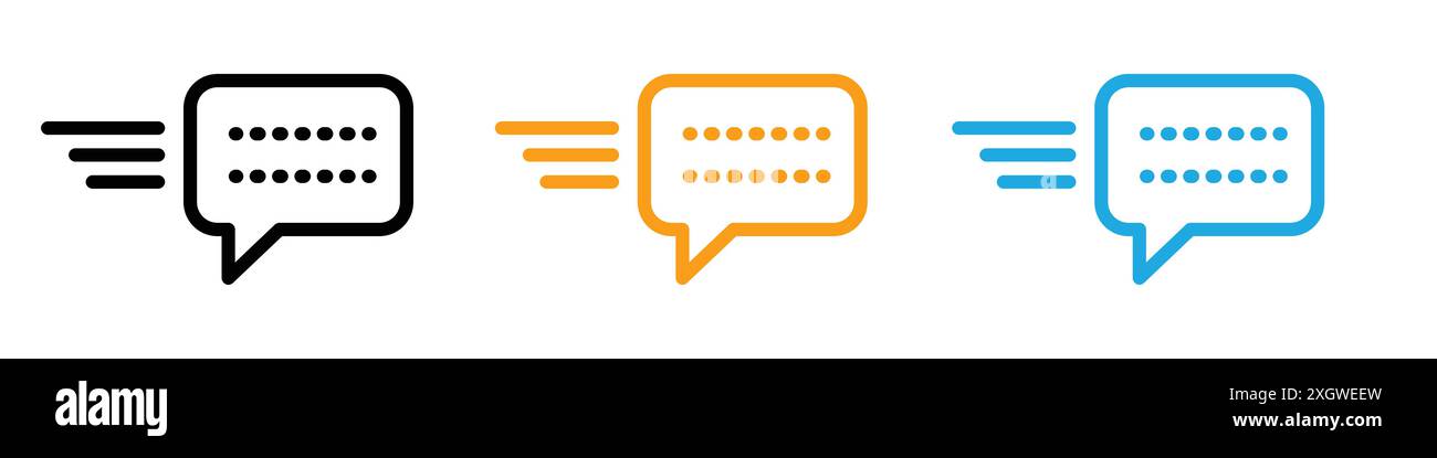 Quick Message icon logo sign vector outline in black and white color ...