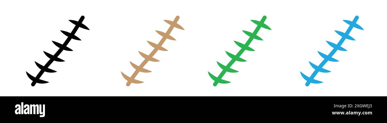 Scar icon logo sign vector outline in black and white color Stock ...