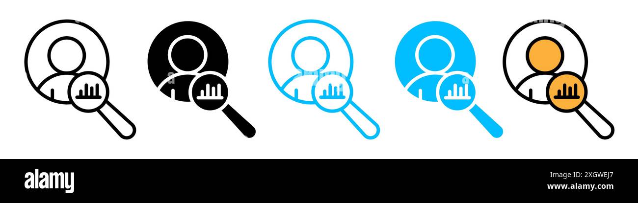 Personal assessment icon logo sign vector outline in black and white ...