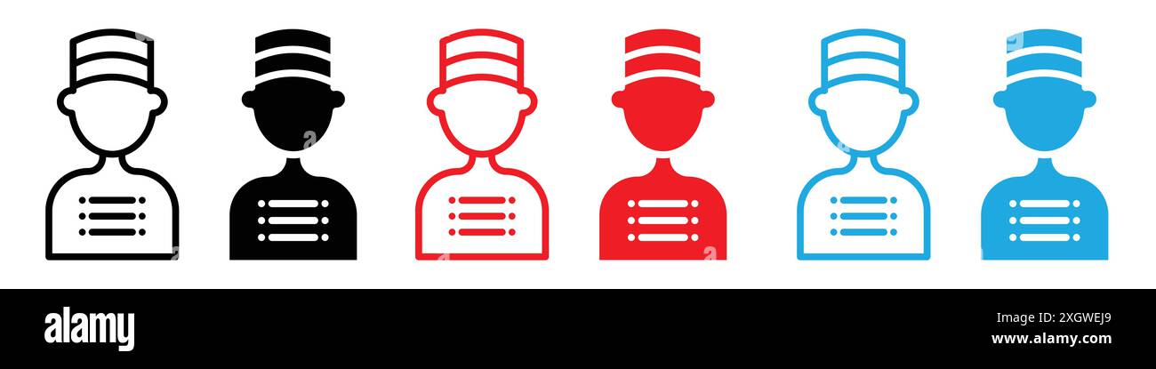 Porter icon logo sign vector outline in black and white color Stock ...