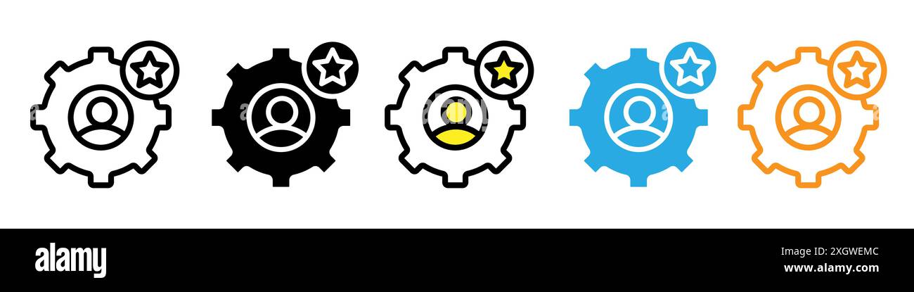 Skills icon logo sign vector outline in black and white color Stock ...