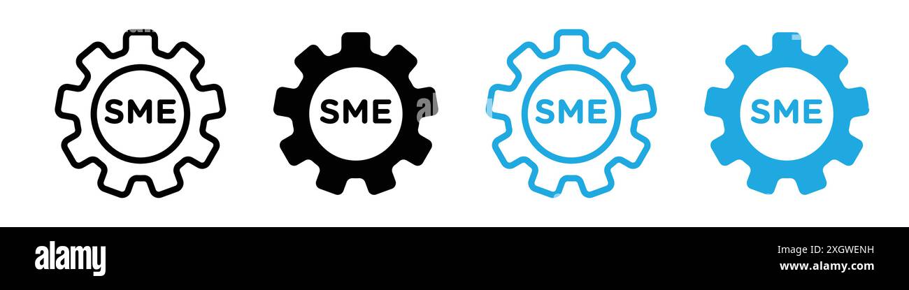 SME icon logo sign vector outline in black and white color Stock Vector ...