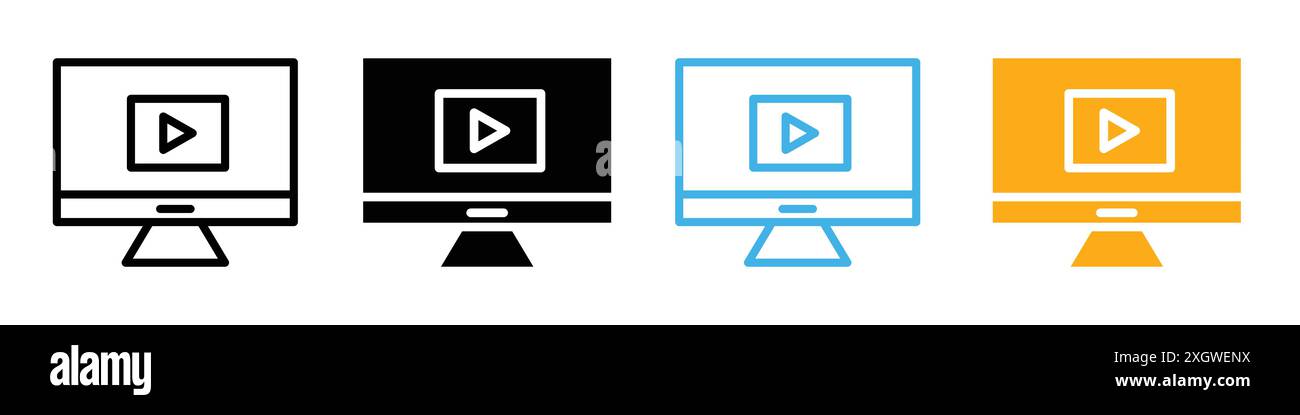 Tutorials icon logo sign vector outline in black and white color Stock Vector Image & Art - Alamy