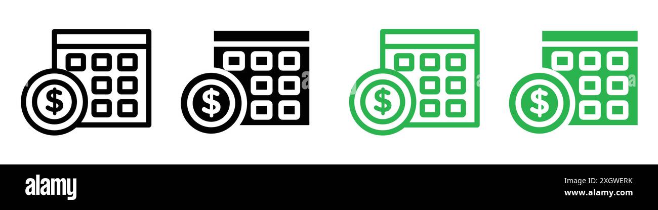 Salary day icon logo sign vector outline in black and white color Stock ...