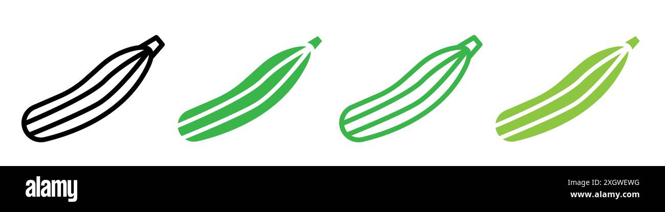 Zucchini icon logo sign vector outline in black and white color Stock ...