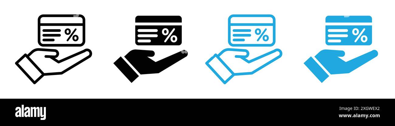 Take credit icon logo sign vector outline in black and white color ...