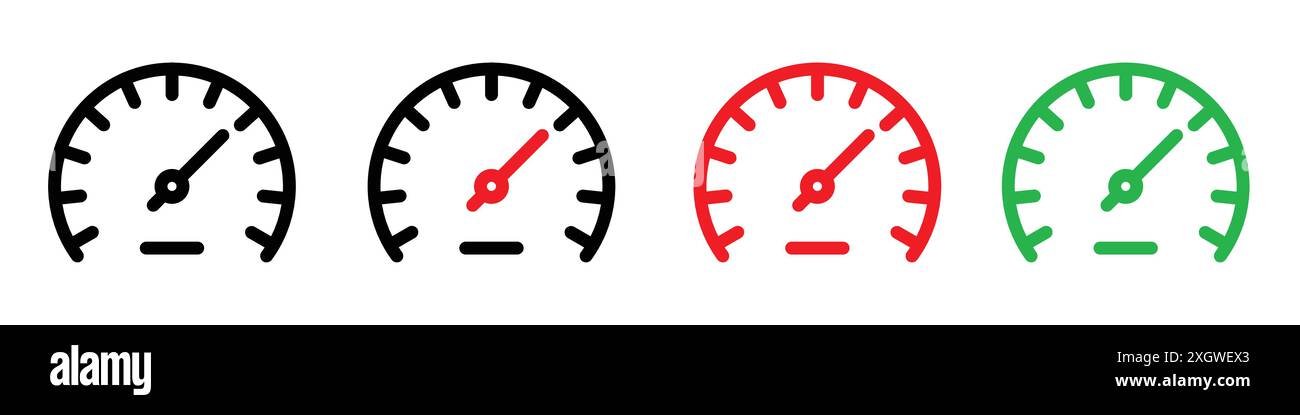 Speedometer Icon Logo Sign Vector Outline In Black And White Color Stock Vector Image And Art Alamy