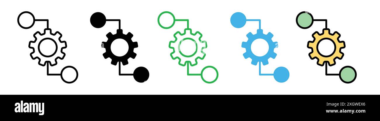 Synthesis of ideas icon logo sign vector outline in black and white ...