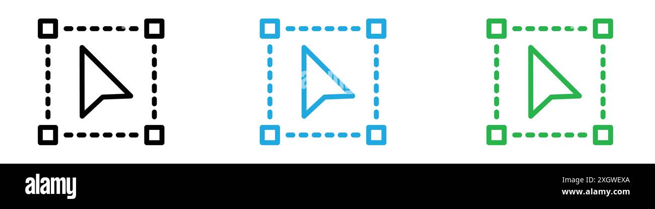 Selection tool icon logo sign vector outline in black and white color ...