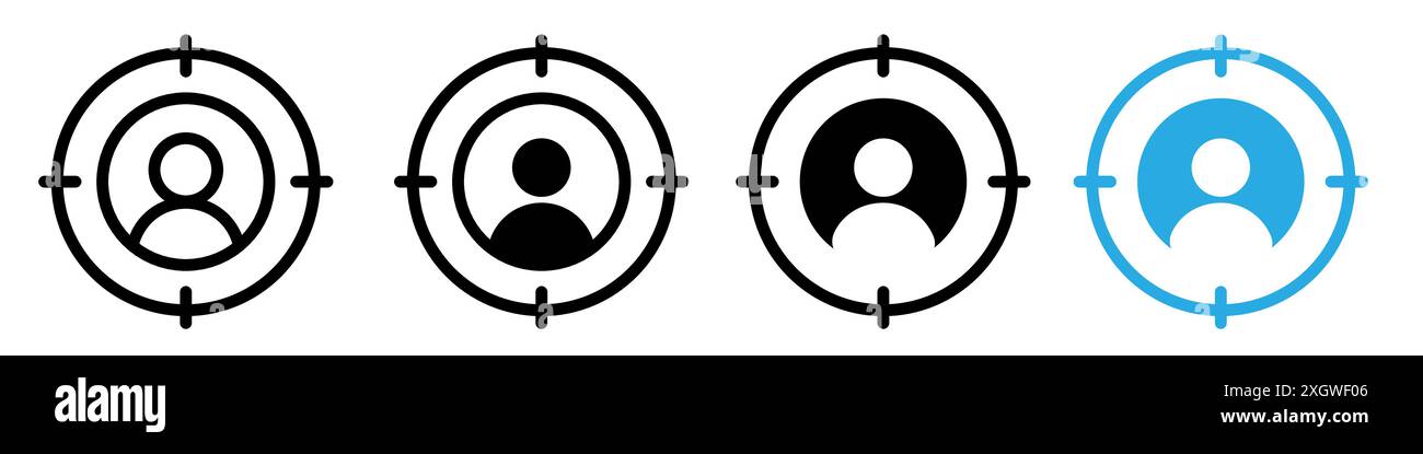 Target market icon logo sign vector outline in black and white color ...