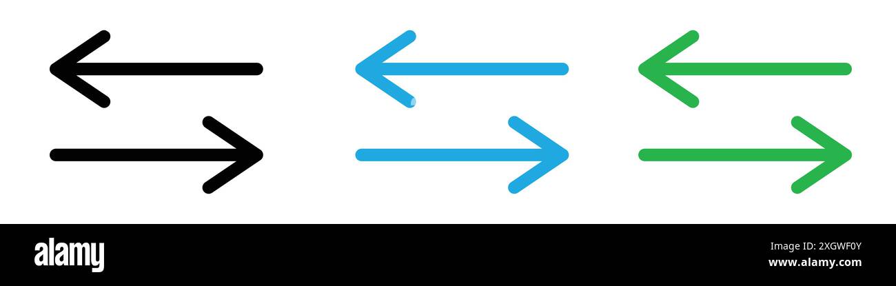 Transfer arrows icon logo sign vector outline in black and white color ...