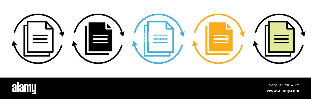 Update document icon logo sign vector outline in black and white color Stock Vector Image & Art ...